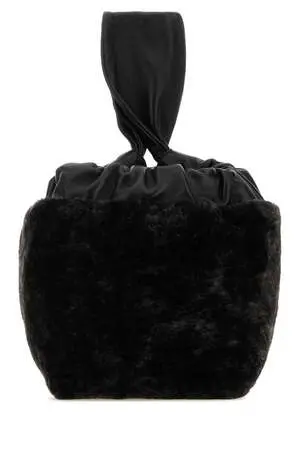 JIL SANDER Shearling Clutch - Black