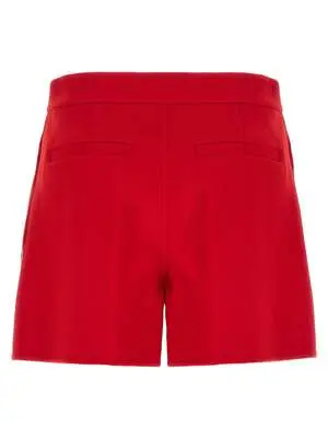 Sportmax Buono Virgin Wool Tailored Shorts - Red