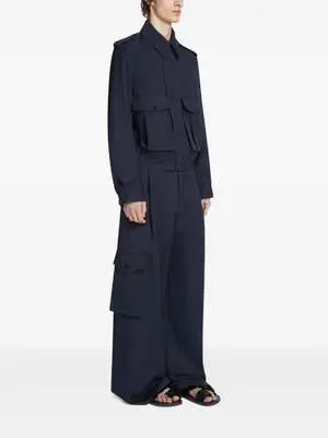 Dries Van Noten Navy Wool Cargo Pants
