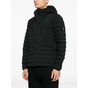 Stone Island Padded Hooded Jacket - Black