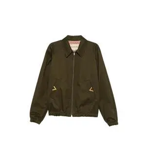 Valentino Garavani Zip-up Bomber Jacket With Gold-tone Detail