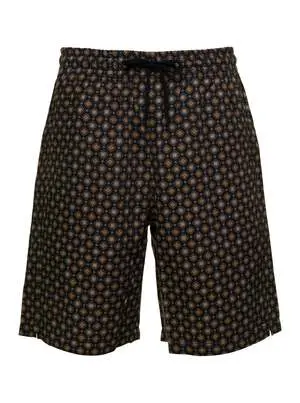 A.p.c. Vincent Bermuda Shorts With All-over Print - Multicolor