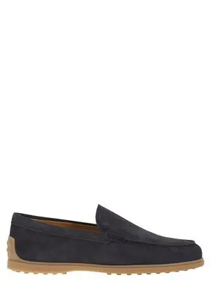 TOD'S Suede Leather Slipper Moccasins - Blue