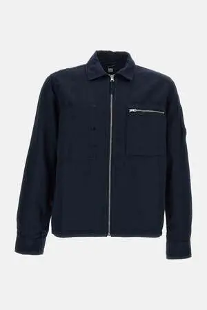 C.P. COMPANY Overshirt With Zip In Organic Gabardine - Multicolor