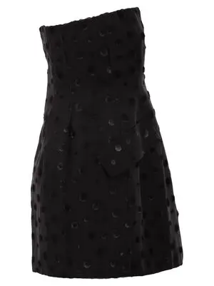 Sportmax Flocked Silk Bustier Mini Dress