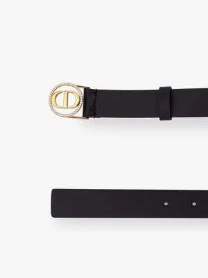 Dior 30 Montaigne Leather Belt With Rhinestones - Multicolor