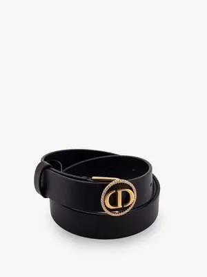 Dior 30 Montaigne Leather Belt With Rhinestones - Multicolor