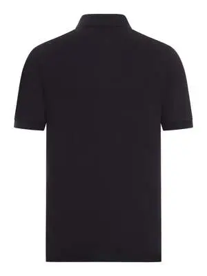 Stone Island Cotton Polo Shirt With Logo Patch - Black