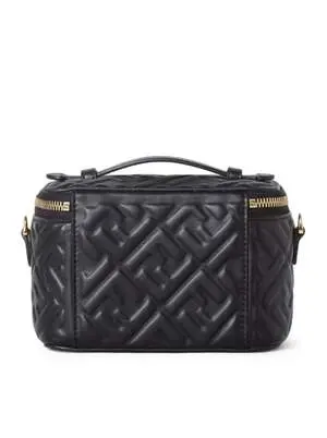 Fendi Vanity Mini Bag In Nappa With Ff Motif - Black
