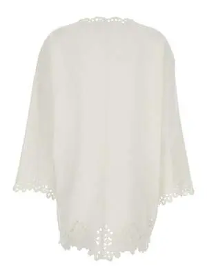 Isabel Marant Étoile Sherazade' Cotton Dress With Cut-out Details And Scalloped Hem - Multicolor
