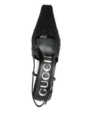 Gucci Crystal Embellished Slingback Pumps - Multicolor