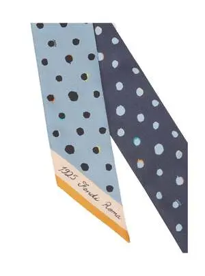 Fendi Multicolour Scarf With All-over Polka Dot Print In Silk - Multicolor