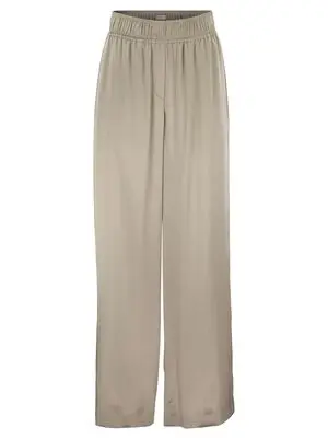 Brunello Cucinelli BRUNELLO CUCINELLI Stretch Silk Satin Track Trousers Multicolor