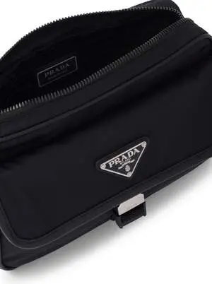 Prada Re-nylon And Saffiano Shoulder Bag - Black