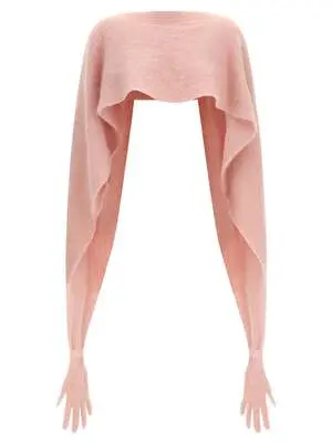 Moschino Glove Cape In Mohair Blend - Pink