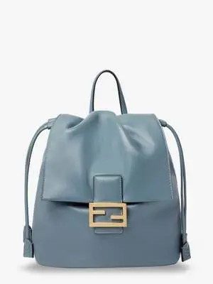 Fendi Leather Backpack With Metal Ff Logo Detail - Multicolor