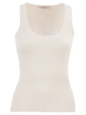 Max Mara Ribbed Sleeveless Top - White
