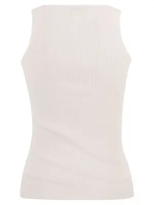 Max Mara Ribbed Sleeveless Top - White