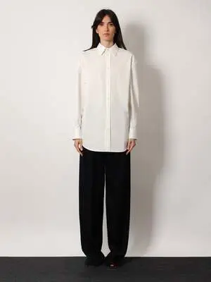 Saint Laurent Certified Cotton Shirt With Monogram Embroidery - Multicolor