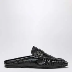 Saint Laurent Le Loafer Mules In Eel Leather - Blue