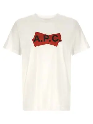 A.p.c. A.P.C. "Scotch Rouge" Logo Print Cotton T-Shirt Red