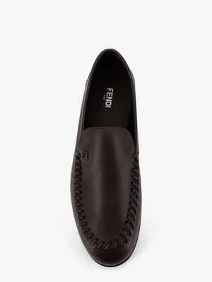 Fendi Leather Loafers With Ff Metal Logo - Multicolor