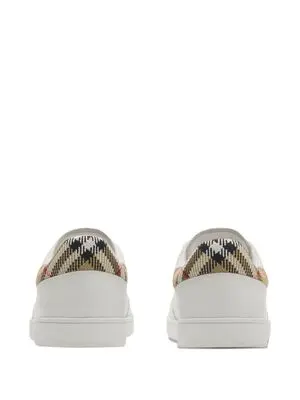 Burberry Suede Sneakers With Checked Trim