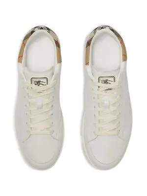 Burberry Suede Sneakers With Checked Trim