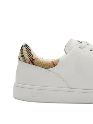 Burberry Suede Sneakers With Checked Trim