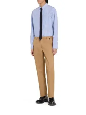 Gucci Striped Cotton Poplin Shirt With Logo - Blue