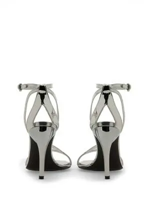 Alexander McQueen Armadillo Metallic Heeled Sandals