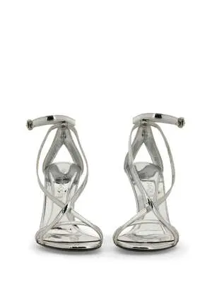 Alexander McQueen Armadillo Metallic Heeled Sandals