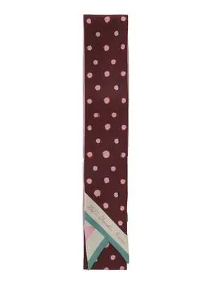 Fendi Scarf With Polka Dot Pattern And Logo Lettering In Silk - Multicolor