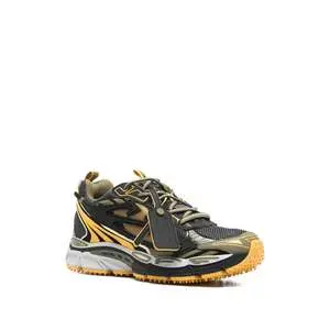 Off-White Panelled Design Mesh Panelling Trainers - Black