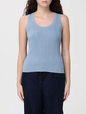 Max Mara Ribbed Knit Sleeveless Top - Blue