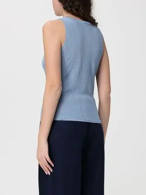 Max Mara Ribbed Knit Sleeveless Top - Blue