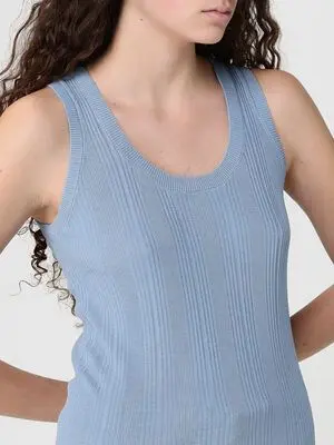 Max Mara Ribbed Knit Sleeveless Top - Blue