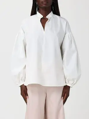 Max Mara Long Sleeve Cotton Top - Cream
