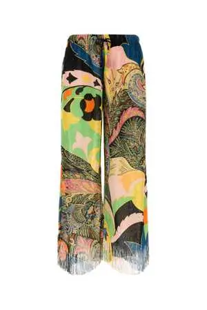 Etro Embroidered Viscose Wide-leg Pant - Multicolor