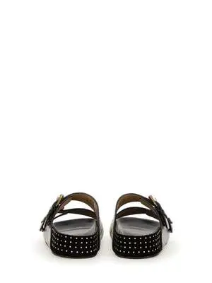 Isabel Marant Étoile Lennyo Studded Leather Sandals - Black