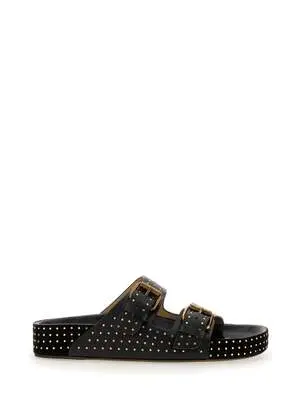 Isabel Marant Étoile Lennyo Studded Leather Sandals - Black