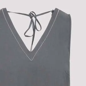 Peserico V-neckline Sleeveless Maxi Dress