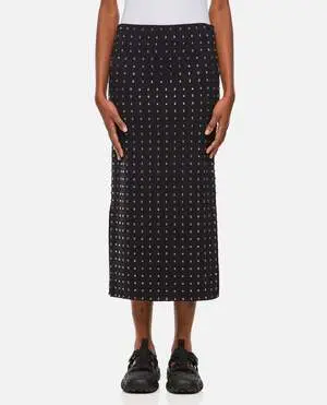Sportmax Crystal Embellished Lycra Midi Skirt - Multicolor