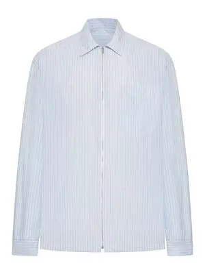Prada Prada Men Technical Fabric Shirt With Striped Pattern Multicolor