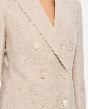 Max Mara Targa Linen Double-breasted Blazer