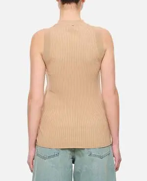 Sportmax Tione Ribbed Cotton Tank Top - Multicolor