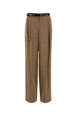 Dolce & Gabbana Biscuit Tweed Wide-leg Pant