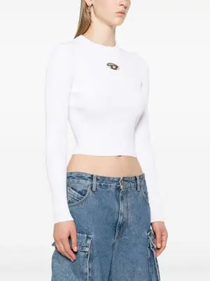 DIESEL® Ribbed Oval D Logo Cropped Top