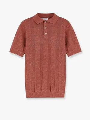 Brunello Cucinelli Linen And Cotton Blend Polo Shirt - Multicolor