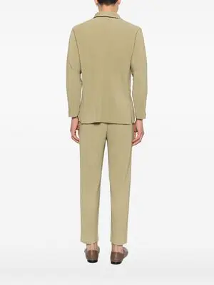Issey Miyake Green Pleated Double-breasted Jacket - Multicolor